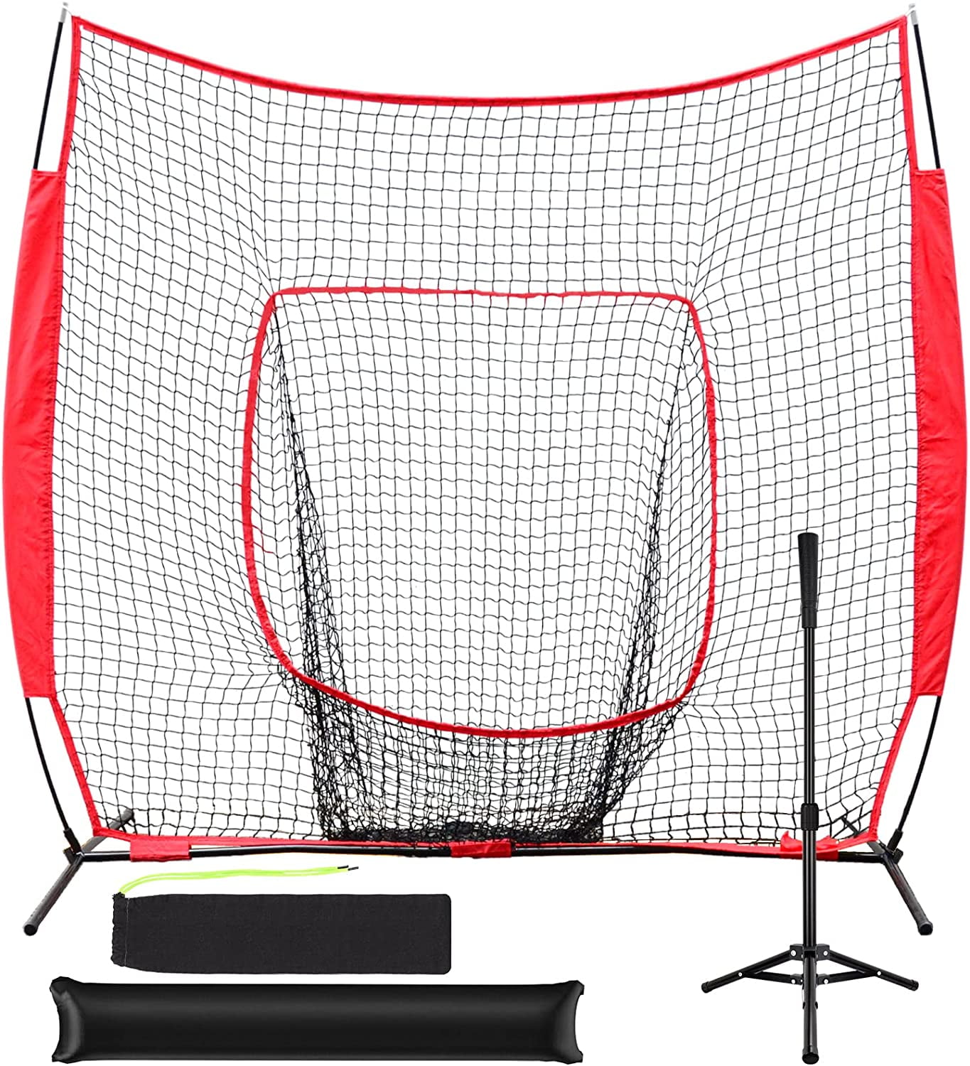 Adoreal Portable Baseball Batting Tee with 7ft x 7ft Pitching Net ...