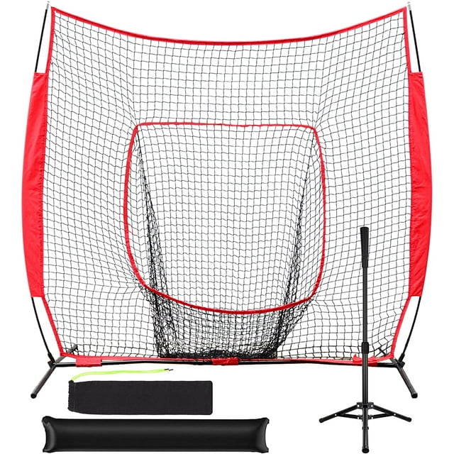 Adoreal Portable Baseball Batting Tee with 7ft x 7ft Pitching Net ...