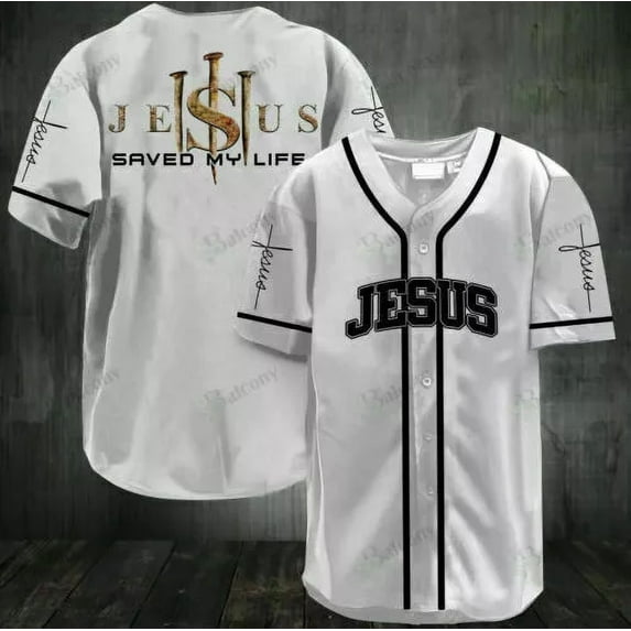 Baseball Tee Jesus Saved My Life 3D BASEBALL JERSEY SHIRT All Over ...