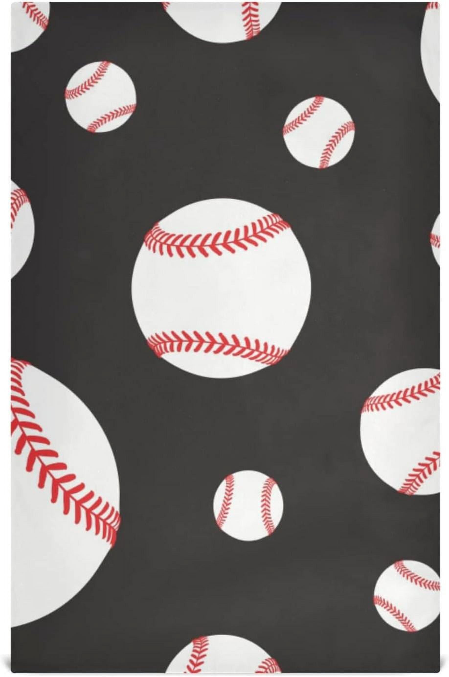 Baseball Tennis Ball Kitchen Dish Towels Set of 1, Sports Bat Balls ...