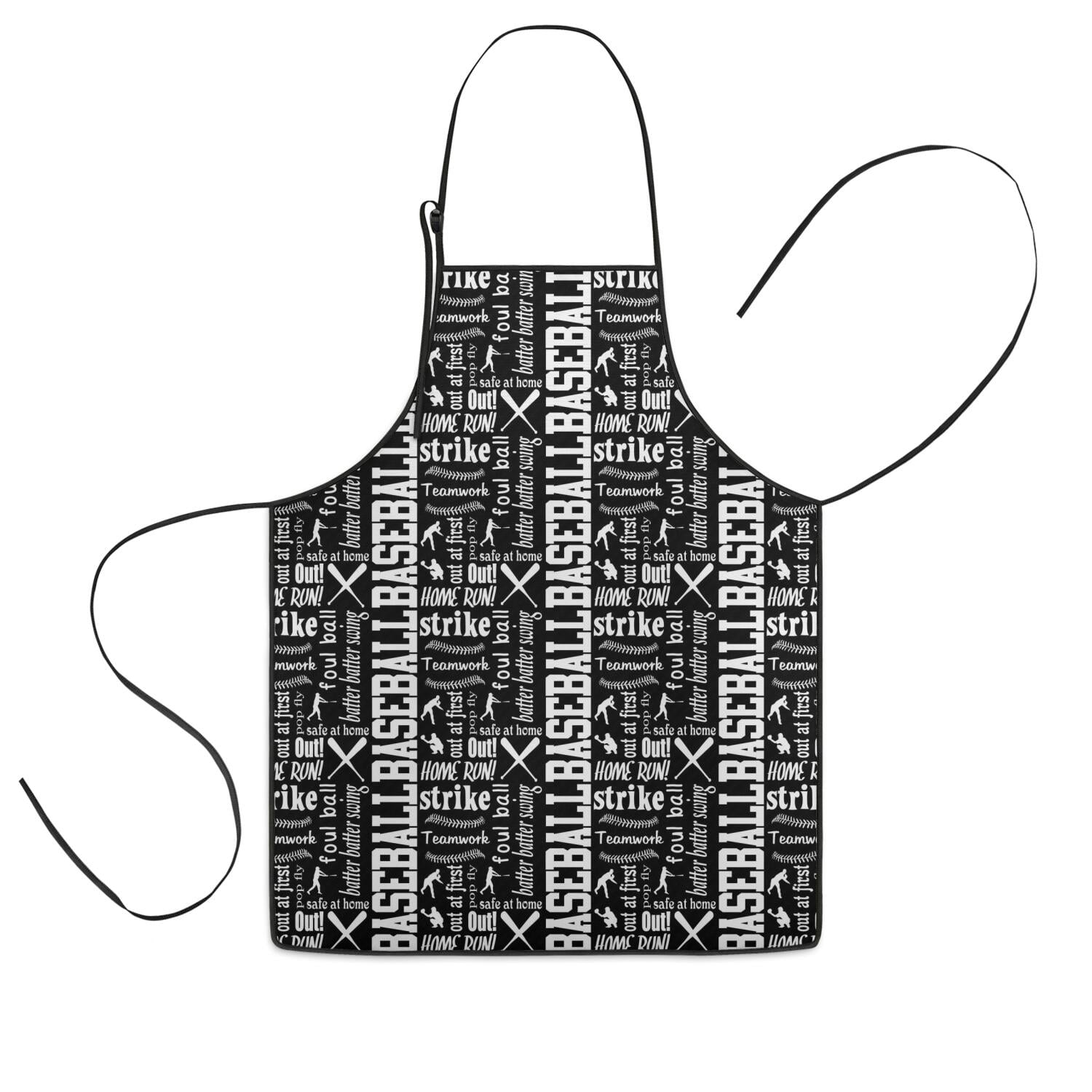 Baseball Terms Pattern Kids Aprons for Girls and Boys,Adjustable Neck ...