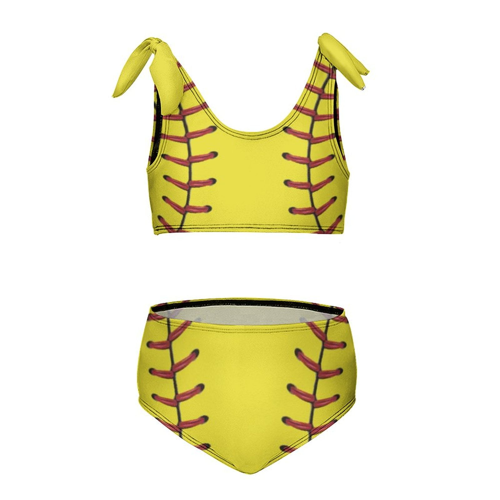 Baseball Texture Girl's 2 Piece Bikini Set Beach Sport Swimsuit Swimwear 11-13Y（160cm） - Walmart.com