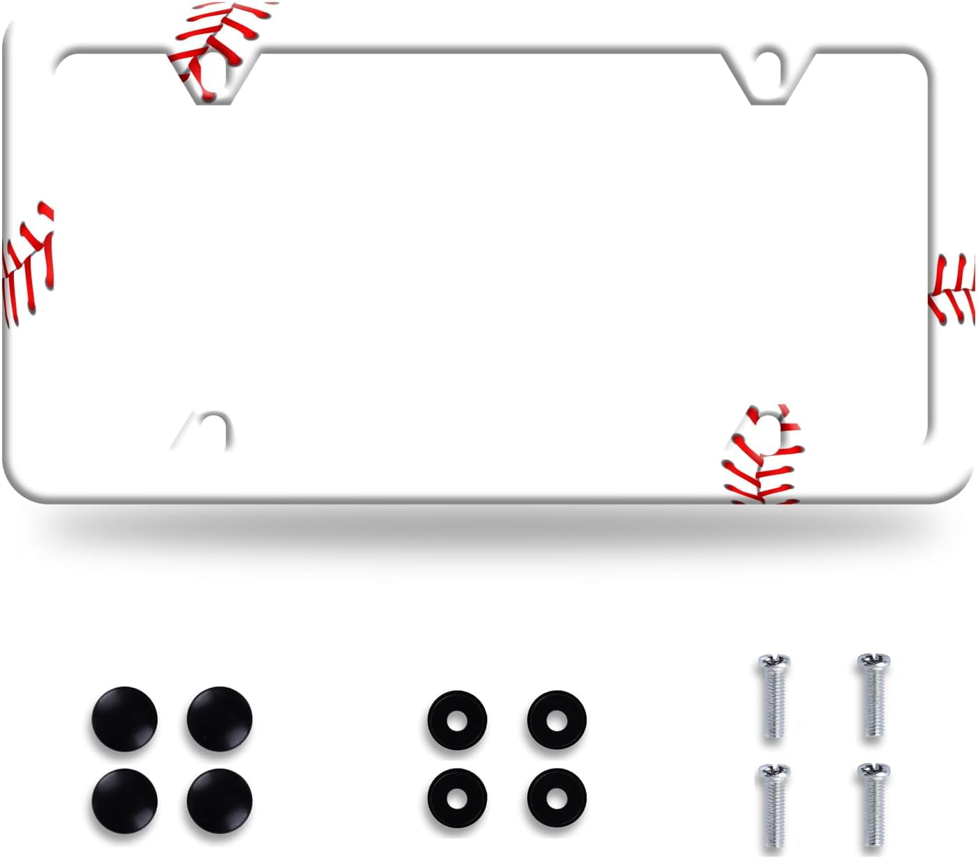 Baseball Texture Pattern License Plate Frame Funny Sport Balls License ...