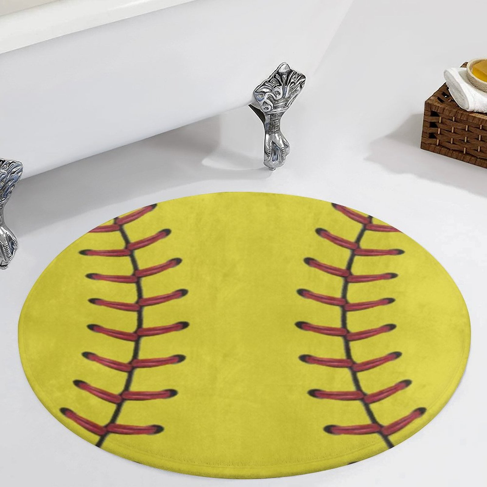 Baseball Texture Round Carpet Circle Rug Outdoor Patio Area Rug ...