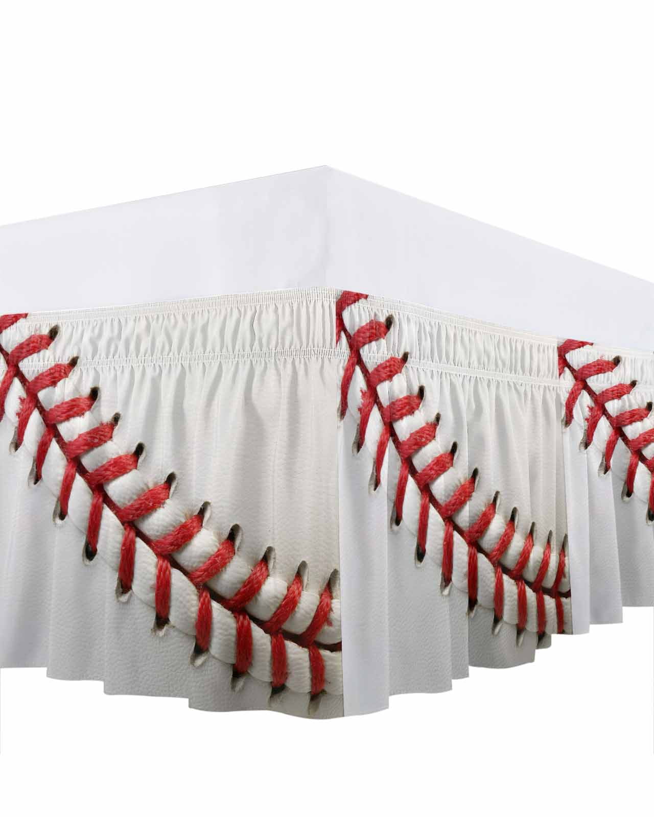 Baseball Texture Ruffle Bed Skirt California King Size Usa Sport ...