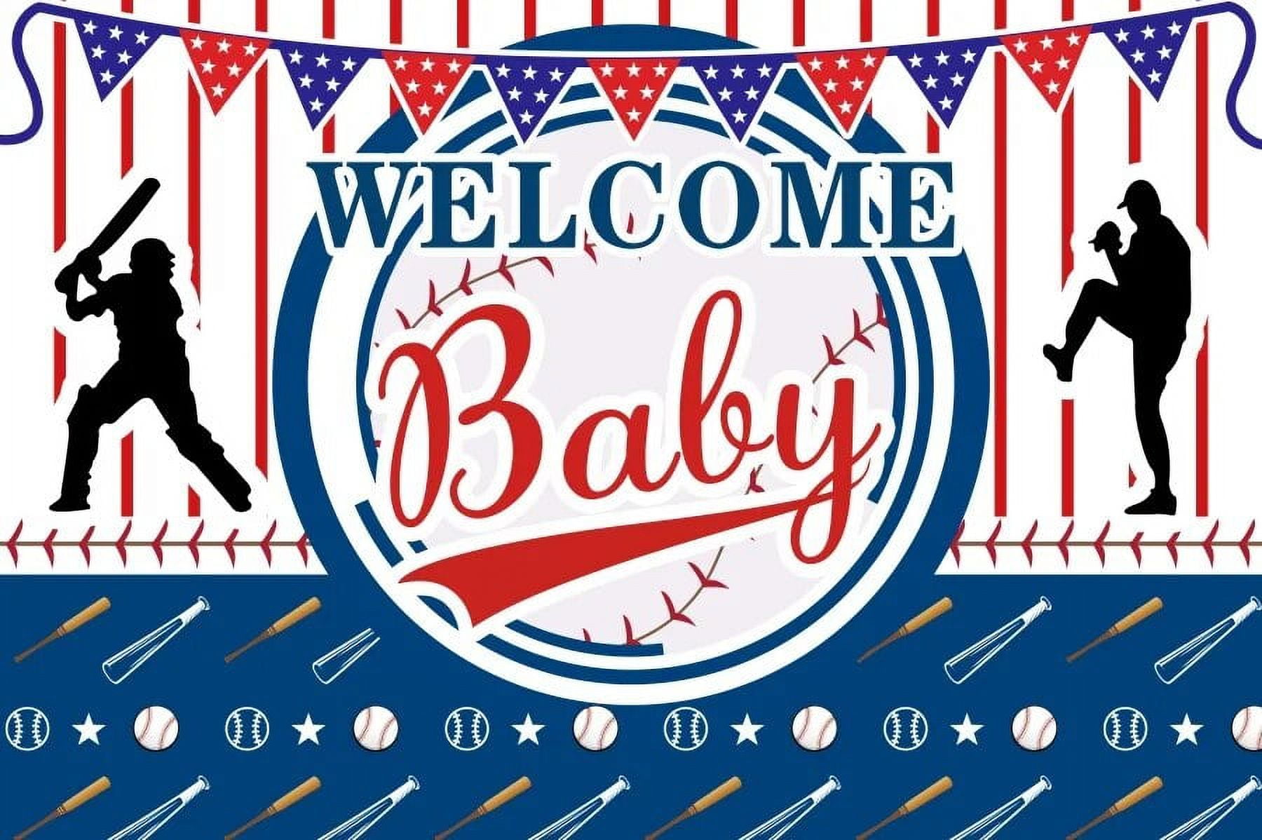 Baseball Theme Baby Shower Photo Background Boy Child Spors Ball Happy ...