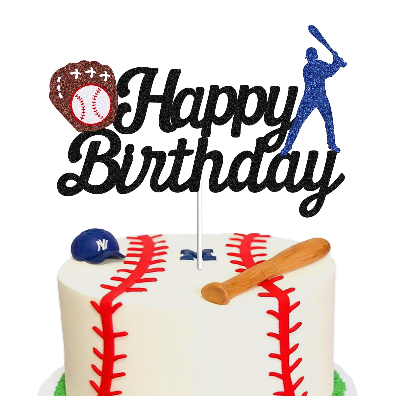Baseball Theme Cake Topper - Happy Birthday Cake Topper for Birthday ...