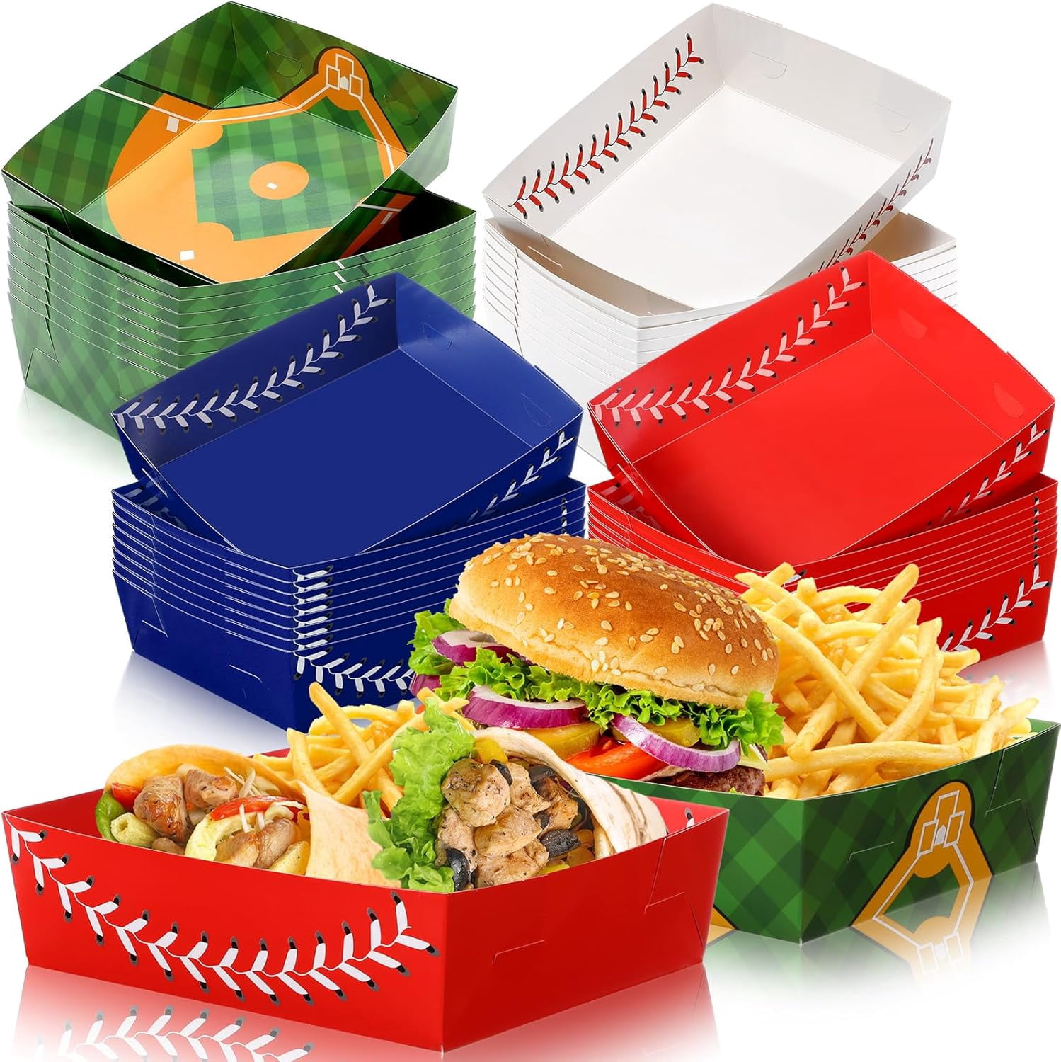 Baseball Theme Party Supplies Large 5 lb Baseball Plates Trays Food ...