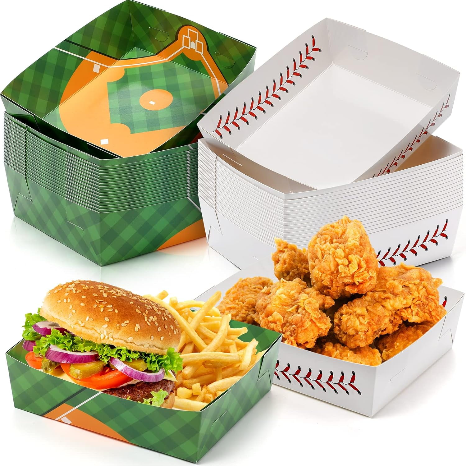 Baseball Theme Party Supplies Large 5 lb Baseball Plates Trays Food ...