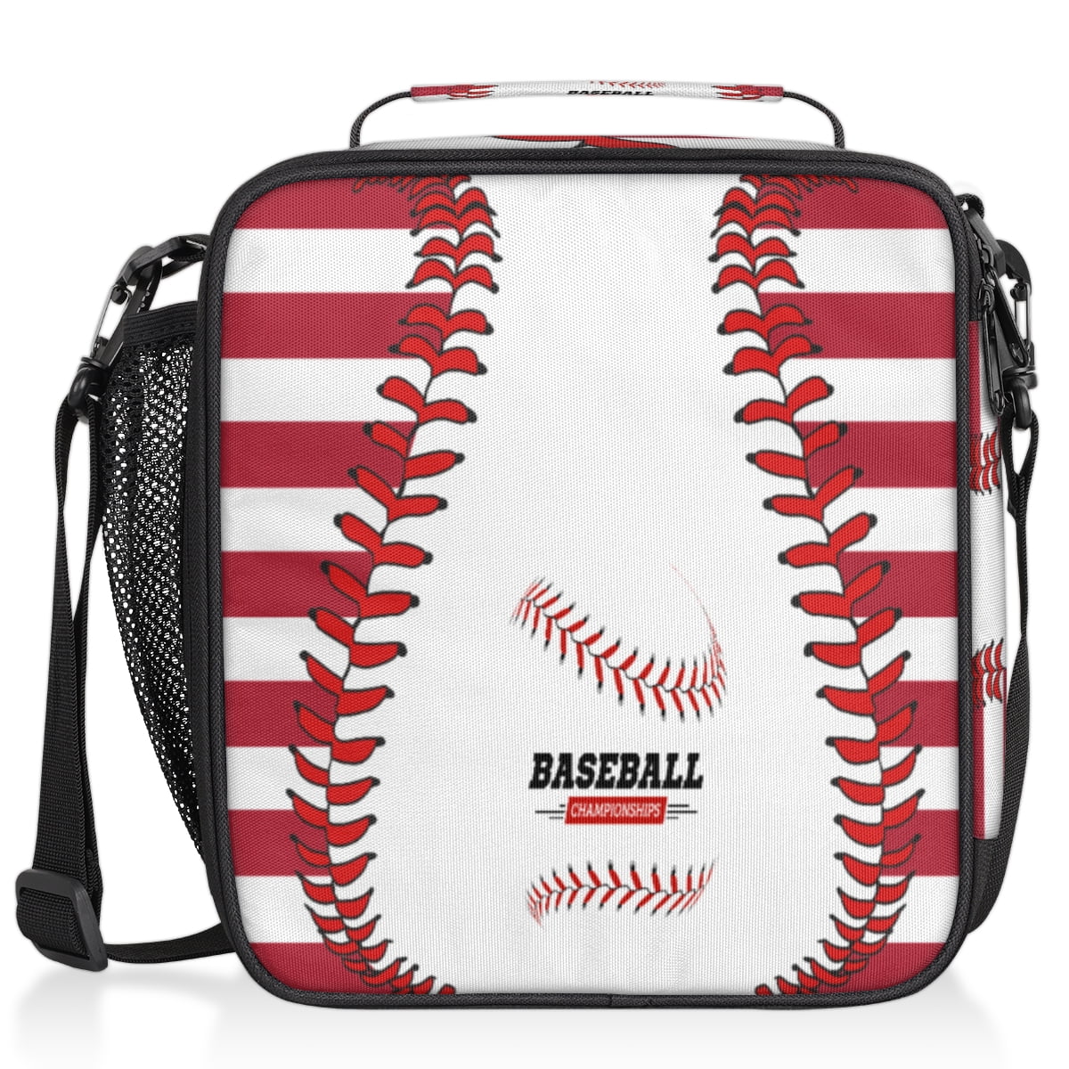 Baseball - Themed Insulated Lunch Bag – Adjustable Strap, Side Mesh ...