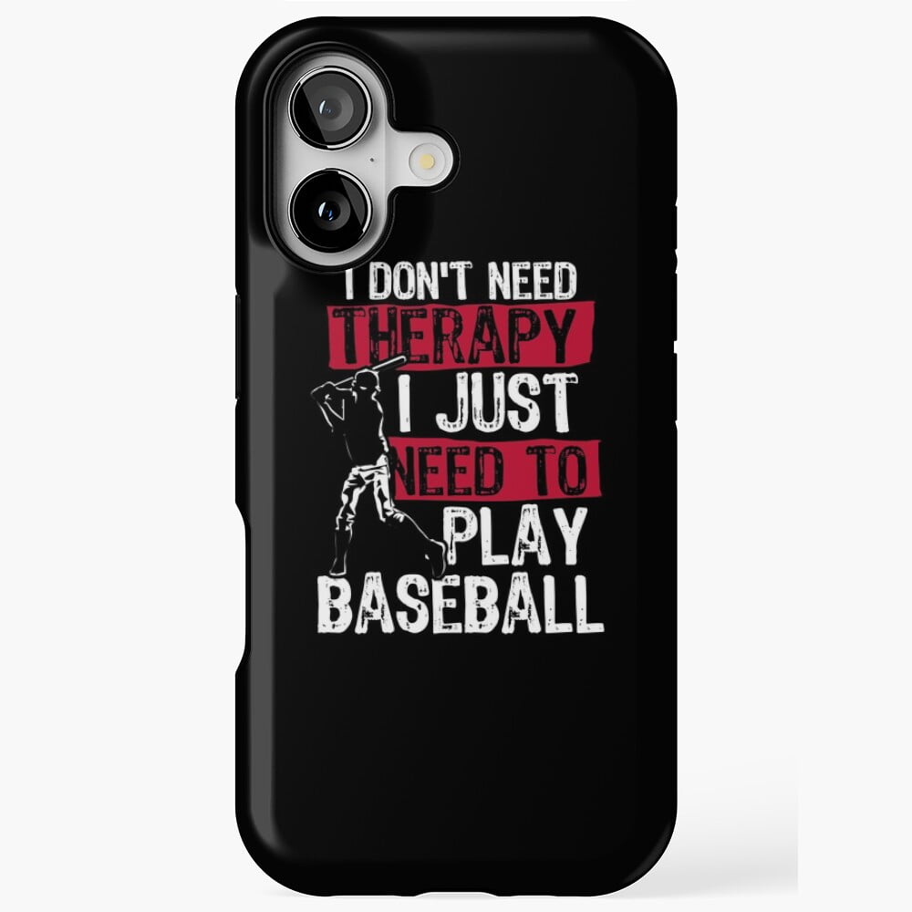 Baseball Therapy Relax Sport Quote Phone Case for iPhone 17 through 11 ...