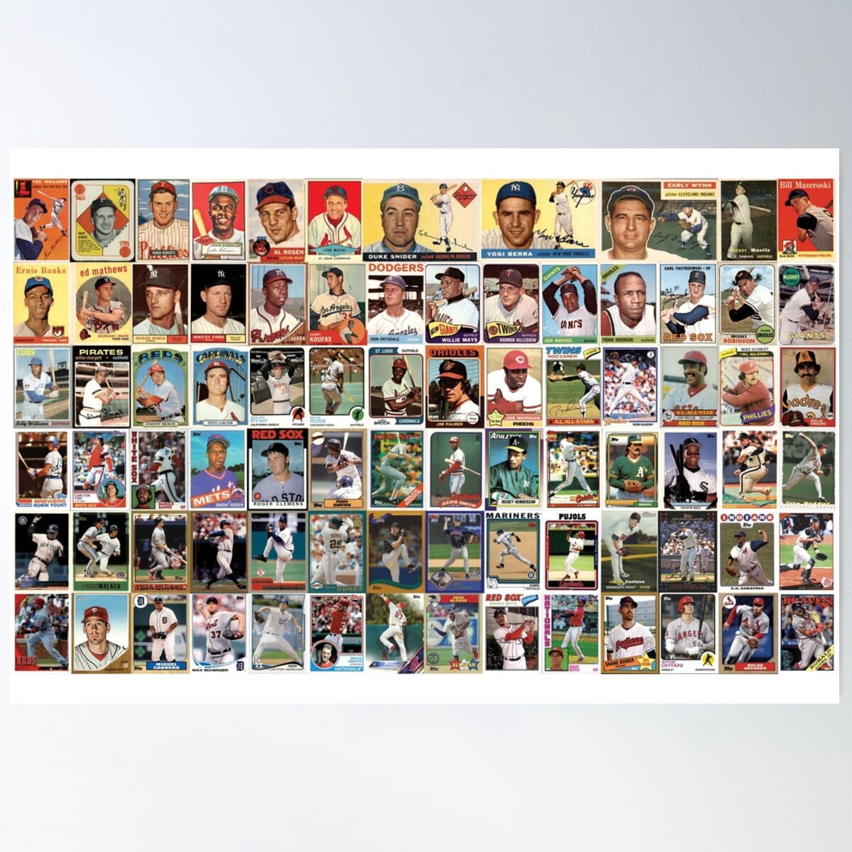 Baseball Through The Years Poster Wall Art, Modern Wall Decor, 8x12 ...