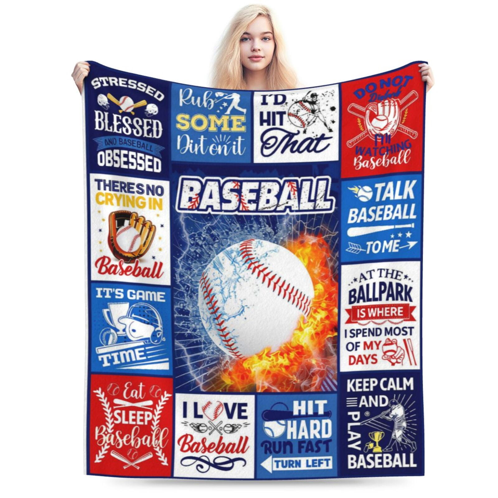 Baseball Throw Blanket, Gifts For Men Women, Soft Warm Cozy Lightweight ...