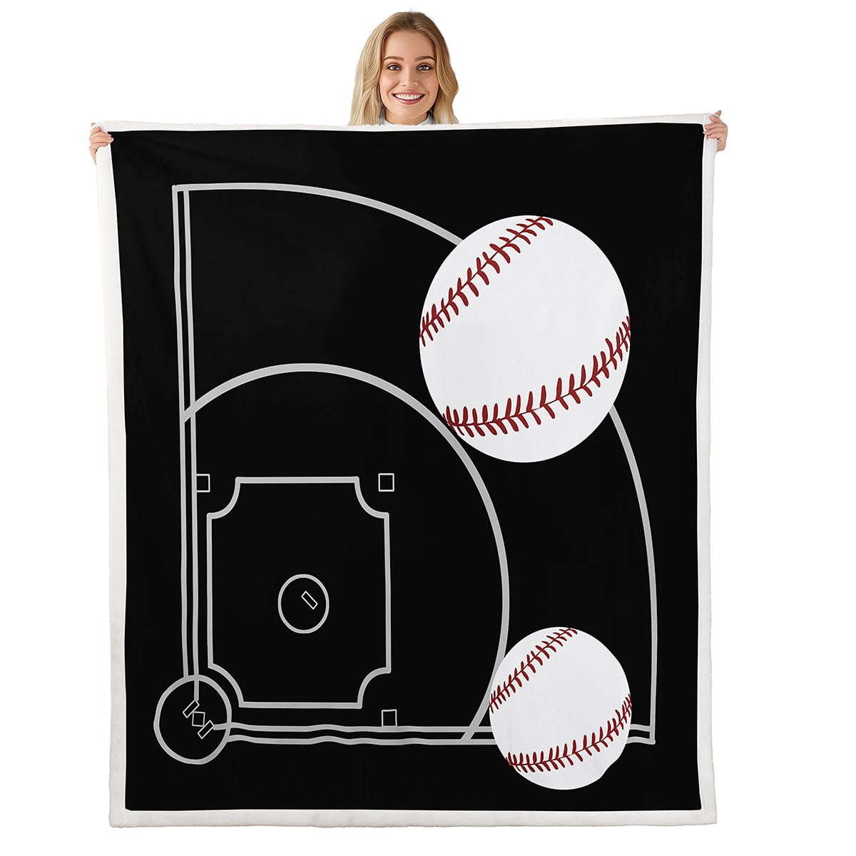 Baseball Throw Blanket Sports Blanket Baseball Game Themed Fleece ...