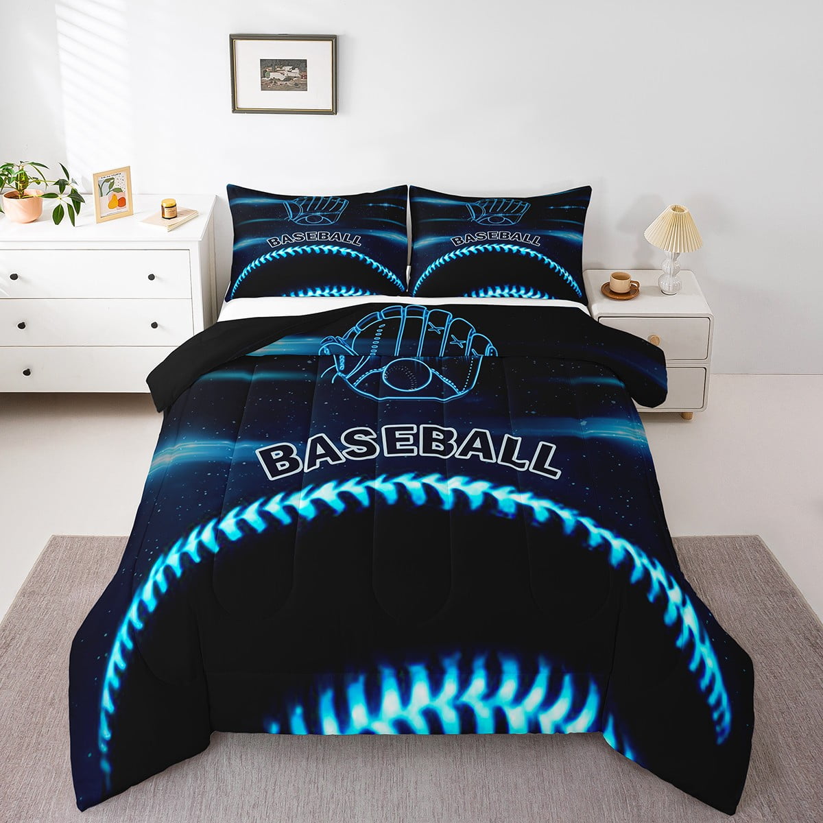 Baseball Toddler Comforter Set Sports Bedding Sets for Boys Kids Girls ...