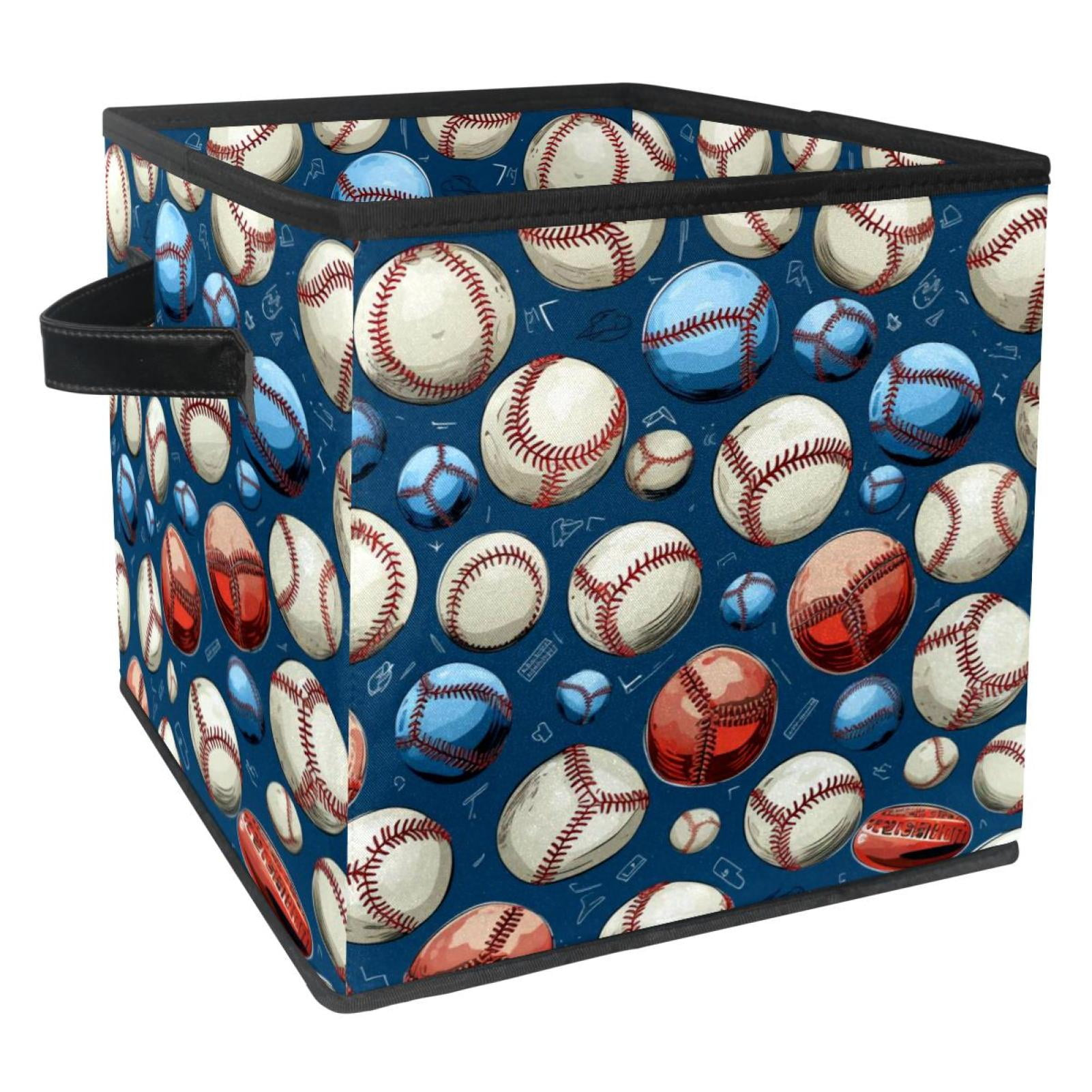 Baseball Toy Storage Bins - Foldable with Handle, 10.8"x10.5"x10.6 ...