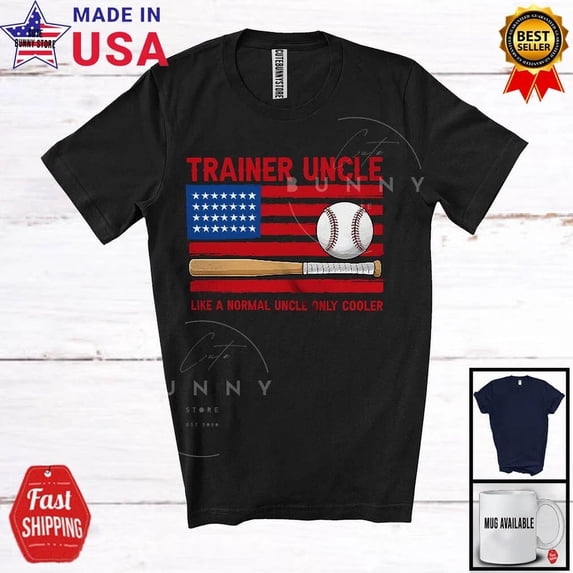 Baseball Trainer Uncle Definition Cooler, Father'S Day Usa Flag, Sport ...