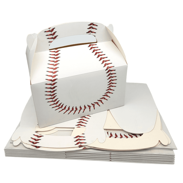 Baseball Treat Boxes with Handles (12 Pack) - Easy to Assemble Party ...