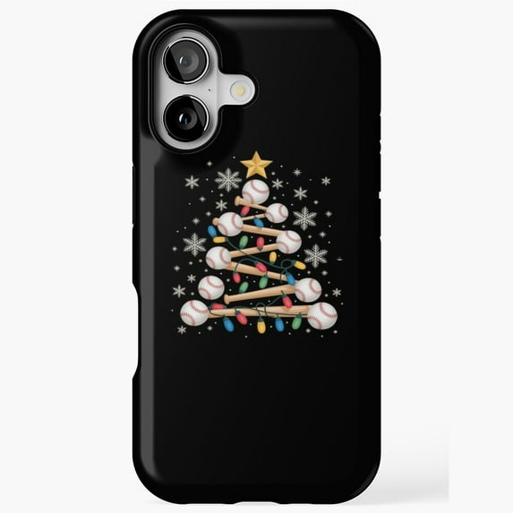 Baseball Tree Lights Holiday Gift Design Phone Case for iPhone 17 ...