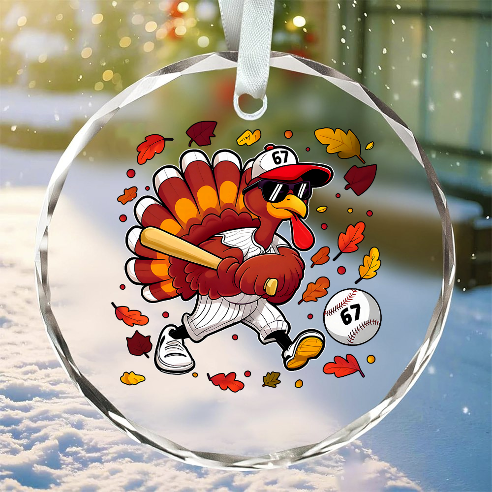 Baseball Turkey 67 Thanksgiving Boys Ornament Home Decoration, Crystal ...