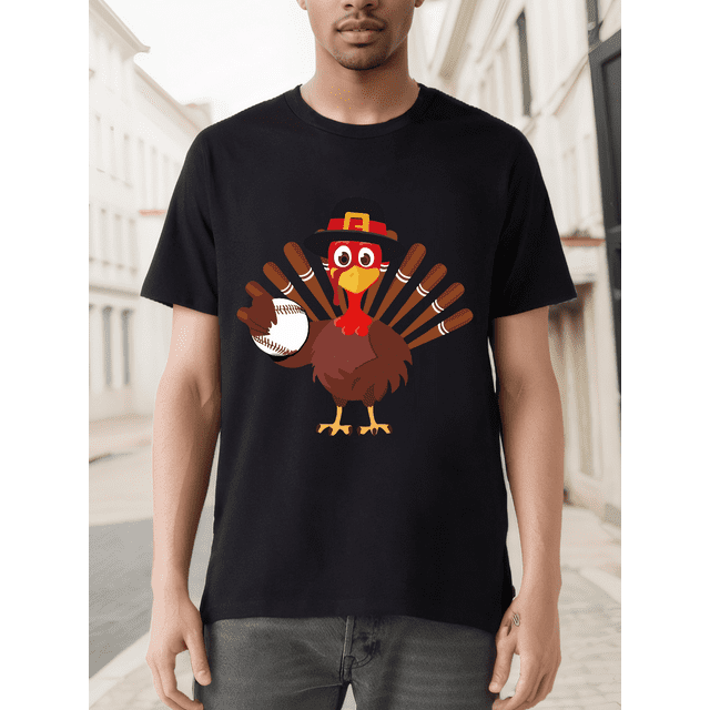 Baseball Turkey Thanksgiving Shirt For Men, Thanksgiving Men Shirt ...