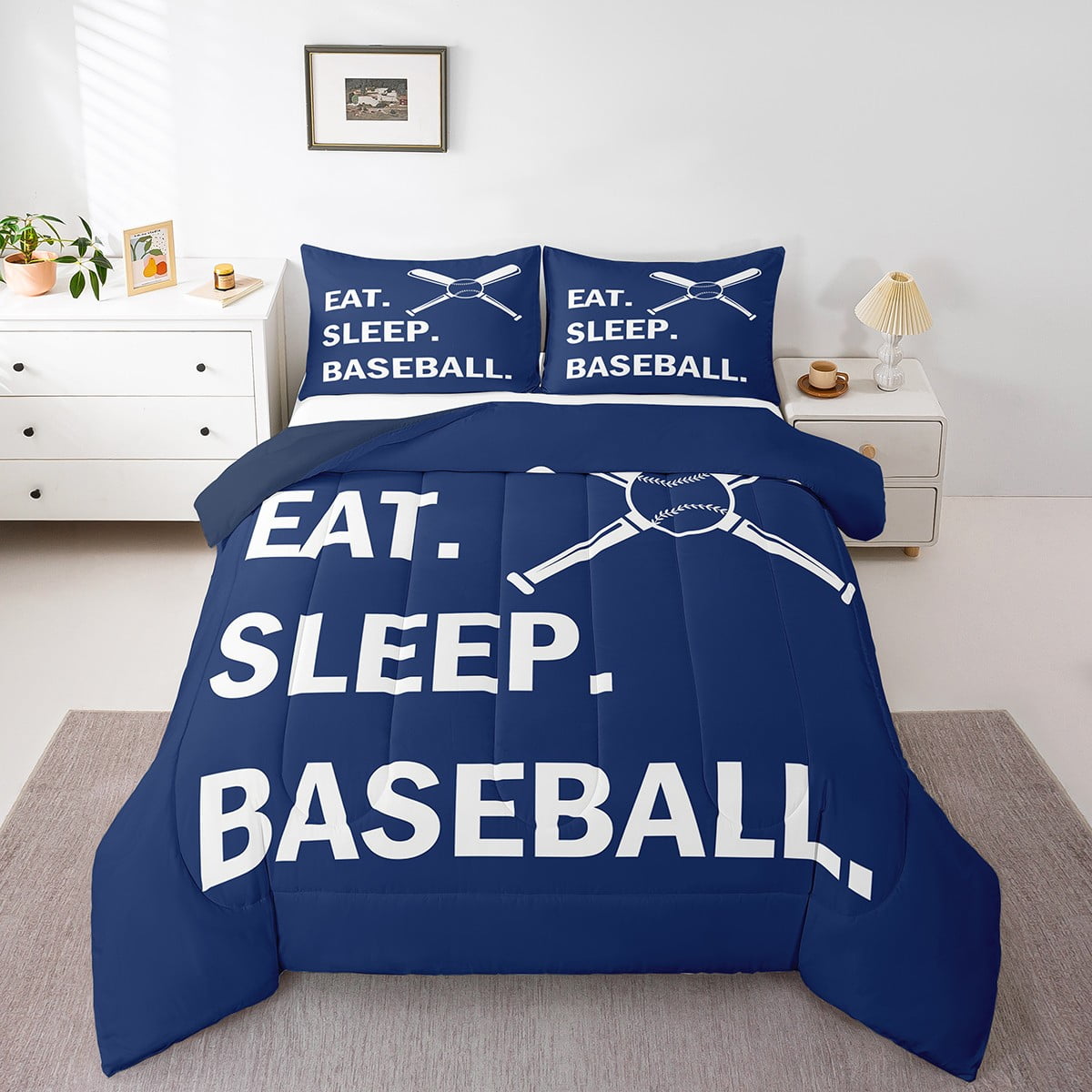 Baseball Twin Comforter Set Sport Game Ball Theme Bedding Sports ...