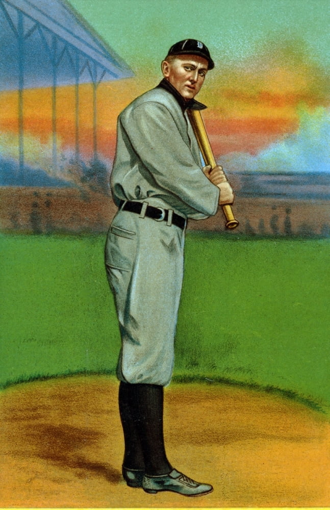 Baseball. Ty Cobb Baseball Card. Colored Lithograph History (24 x 36 ...