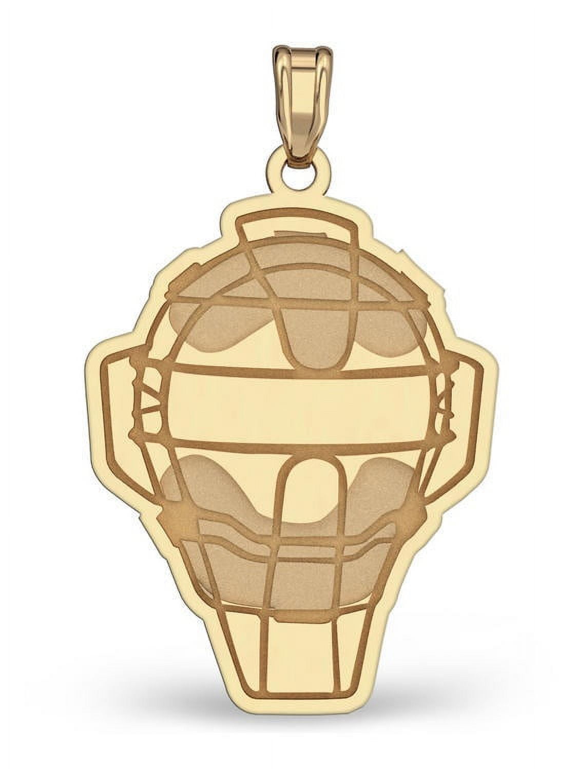 Baseball Umpire Helmet Pendant - 1/2 Inch X 3/4 Inch in 14K Yellow Gold ...