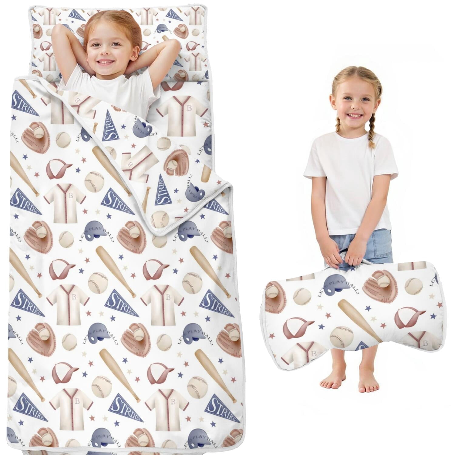 Baseball Uniform Pattern Toddler Nap Mats for Kids Preschool,Sleeping ...