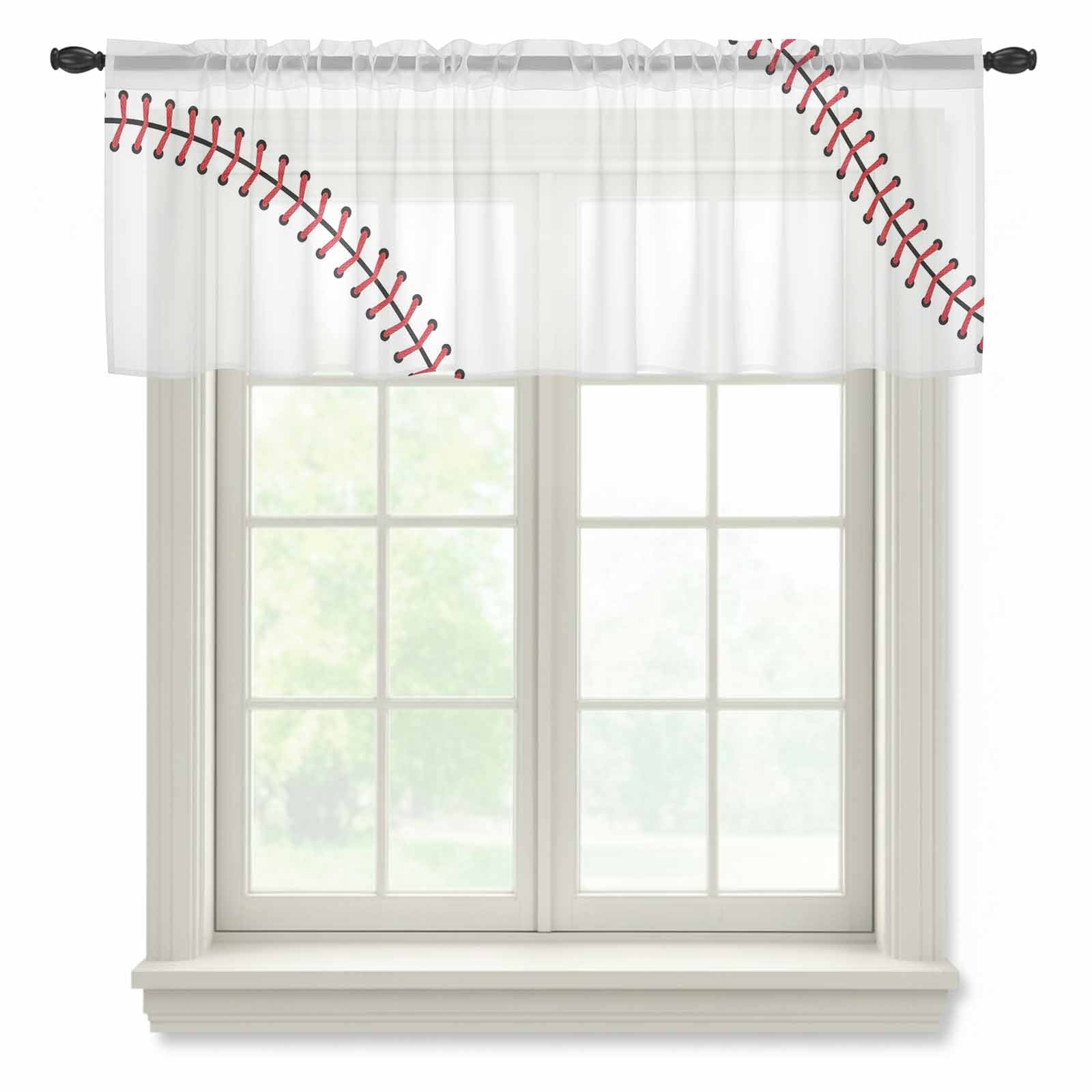 Baseball Valance Curtains for Kitchen/Living Room/Bathroom/Bedroom ...
