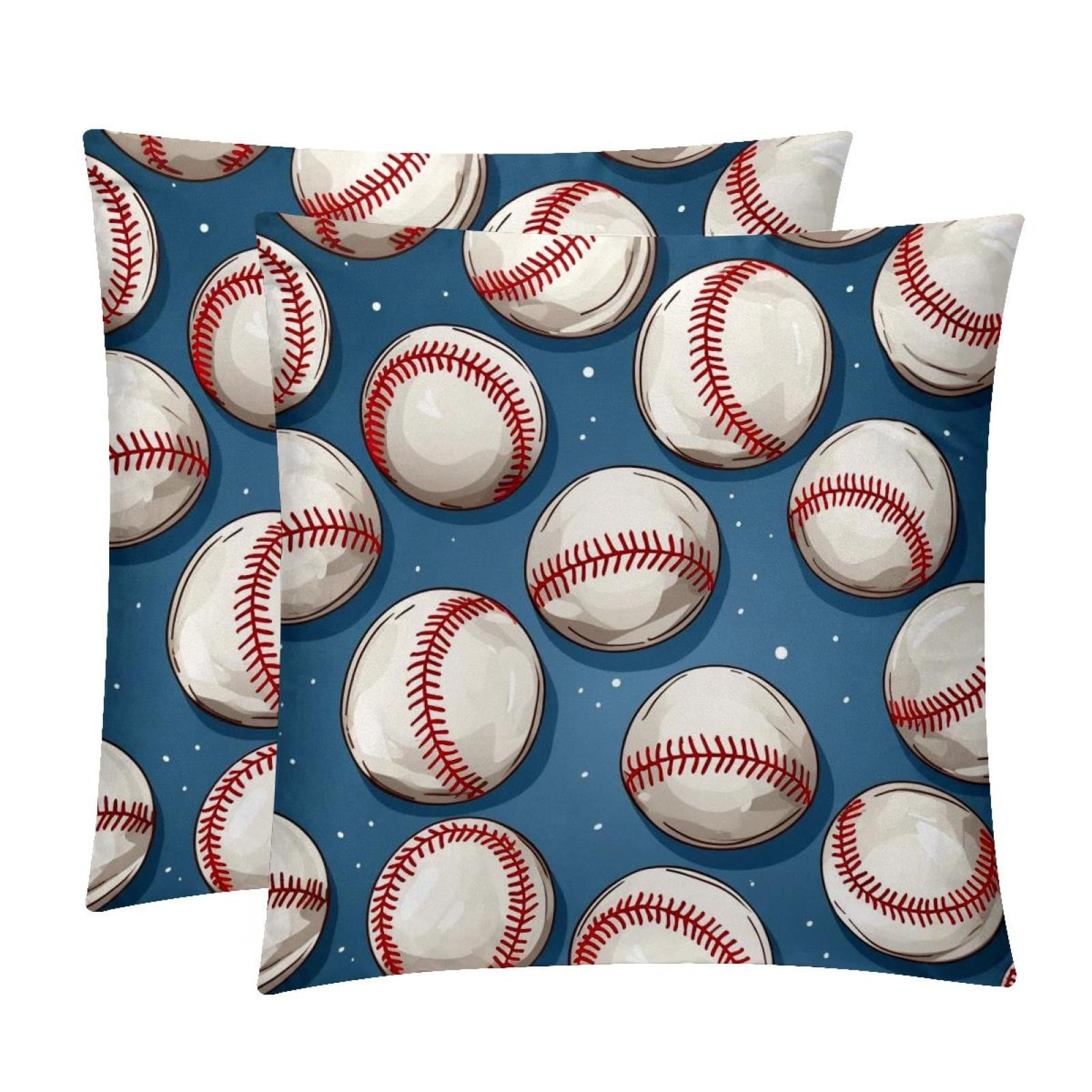 Baseball Velvet Throw Pillow Covers Set of 2 - Decorative Bed Pillows ...