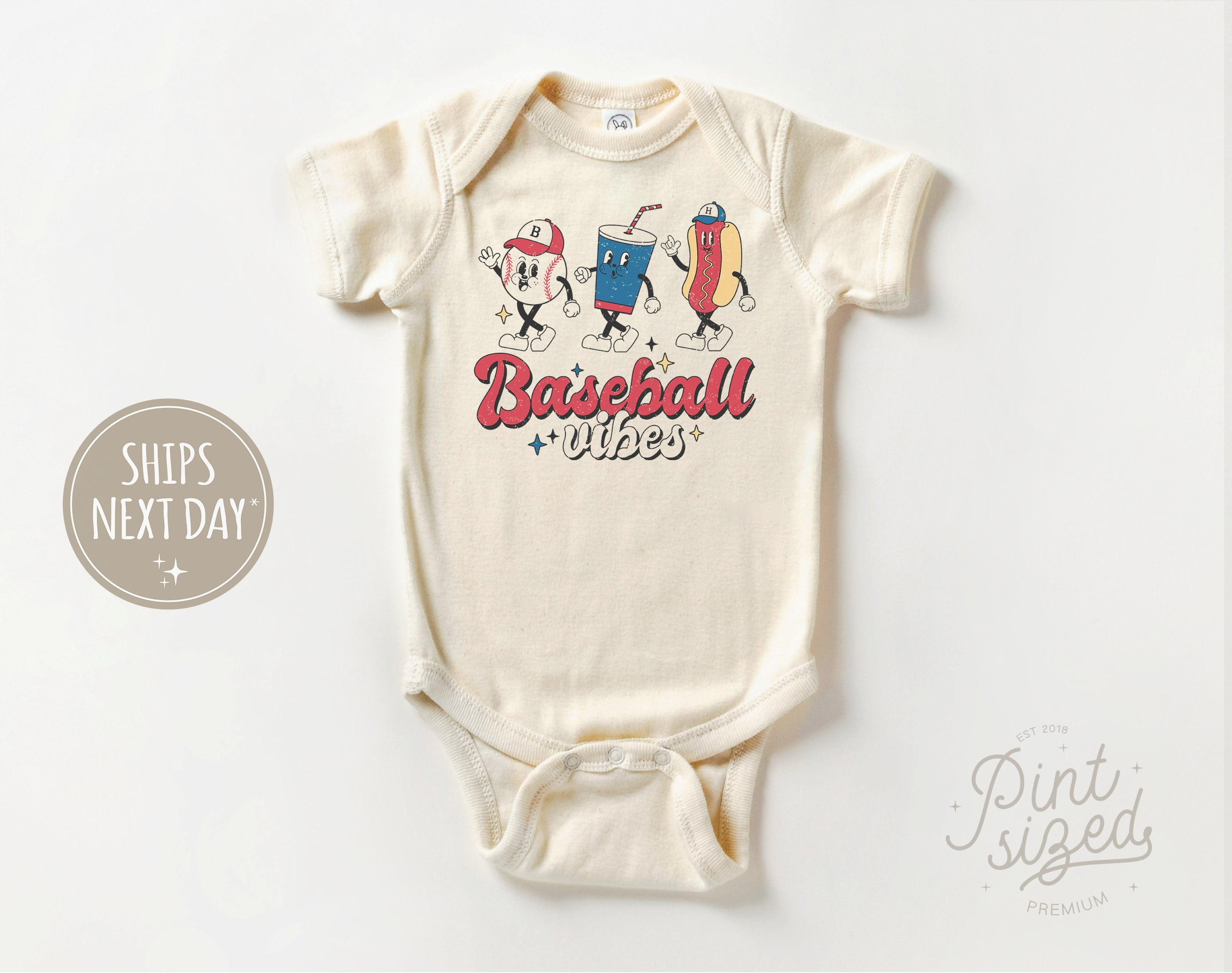 Baseball Vibes Baby Onesie, Retro Sports Bodysuit, Boys Summer Onesie Cute Baby Onesie, BABY ...