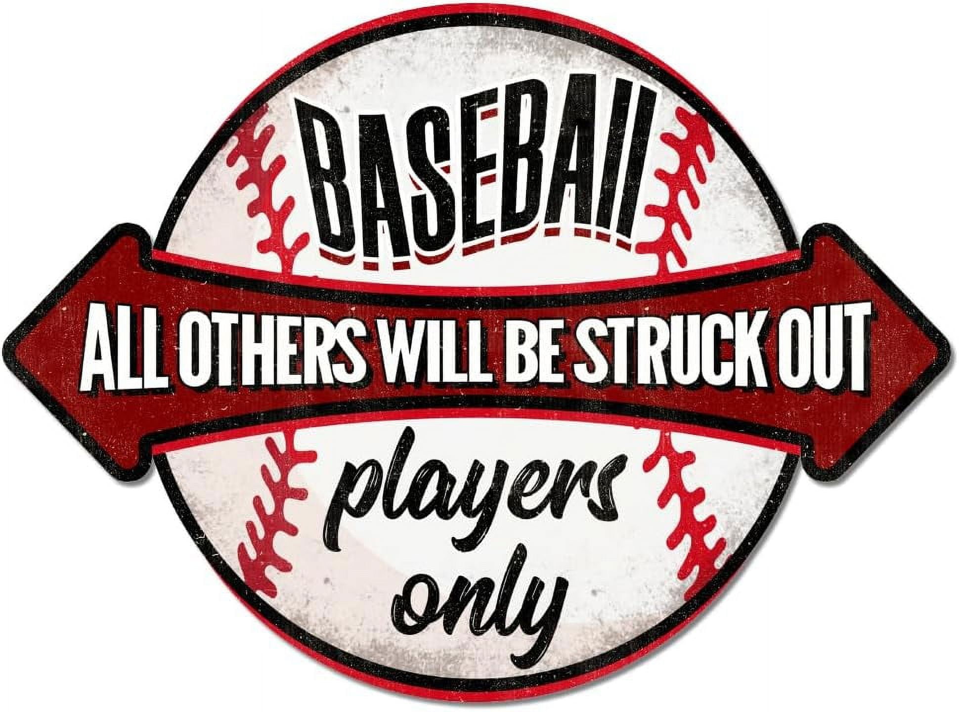 Baseball Vintage Metal Tin Sign All Others Will Be Struck Out Baseball ...