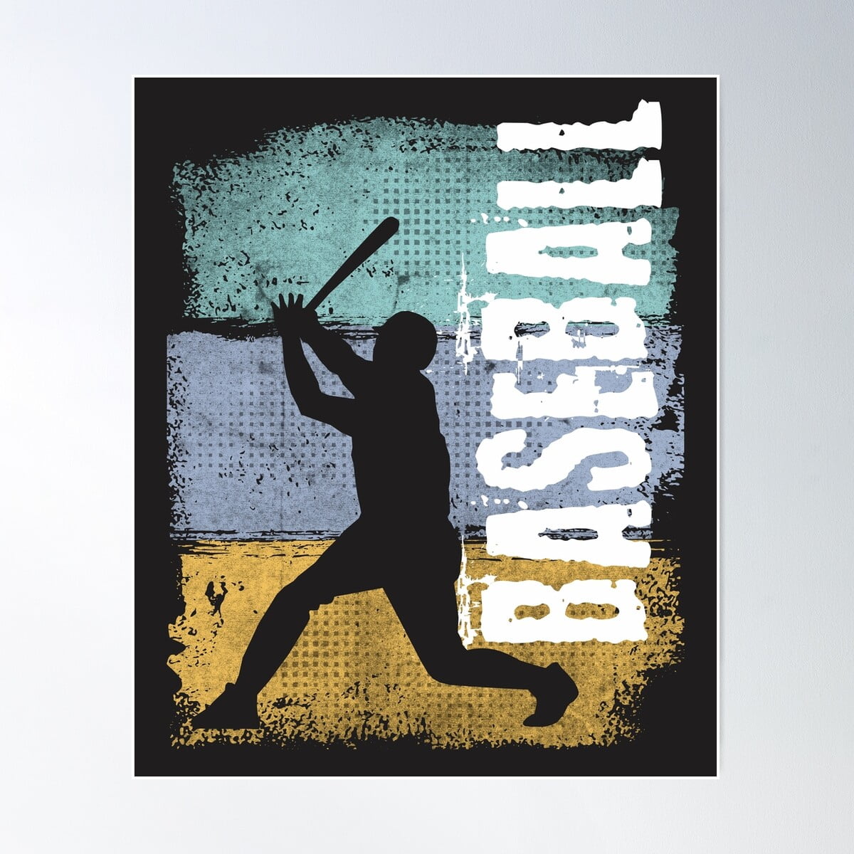 Baseball Vintage Retro Baseball Player Poster Wall Art, Modern Wall ...