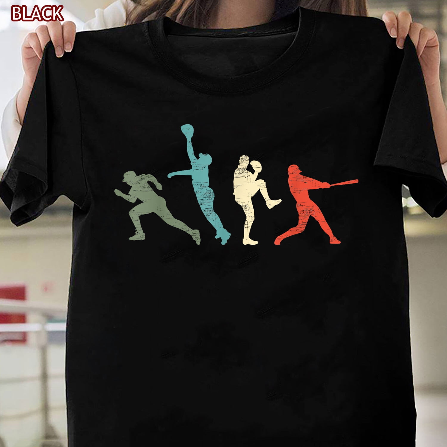 Baseball Vintage Retro Catcher Pitcher Batter T-Shirt, Funny Baseball ...