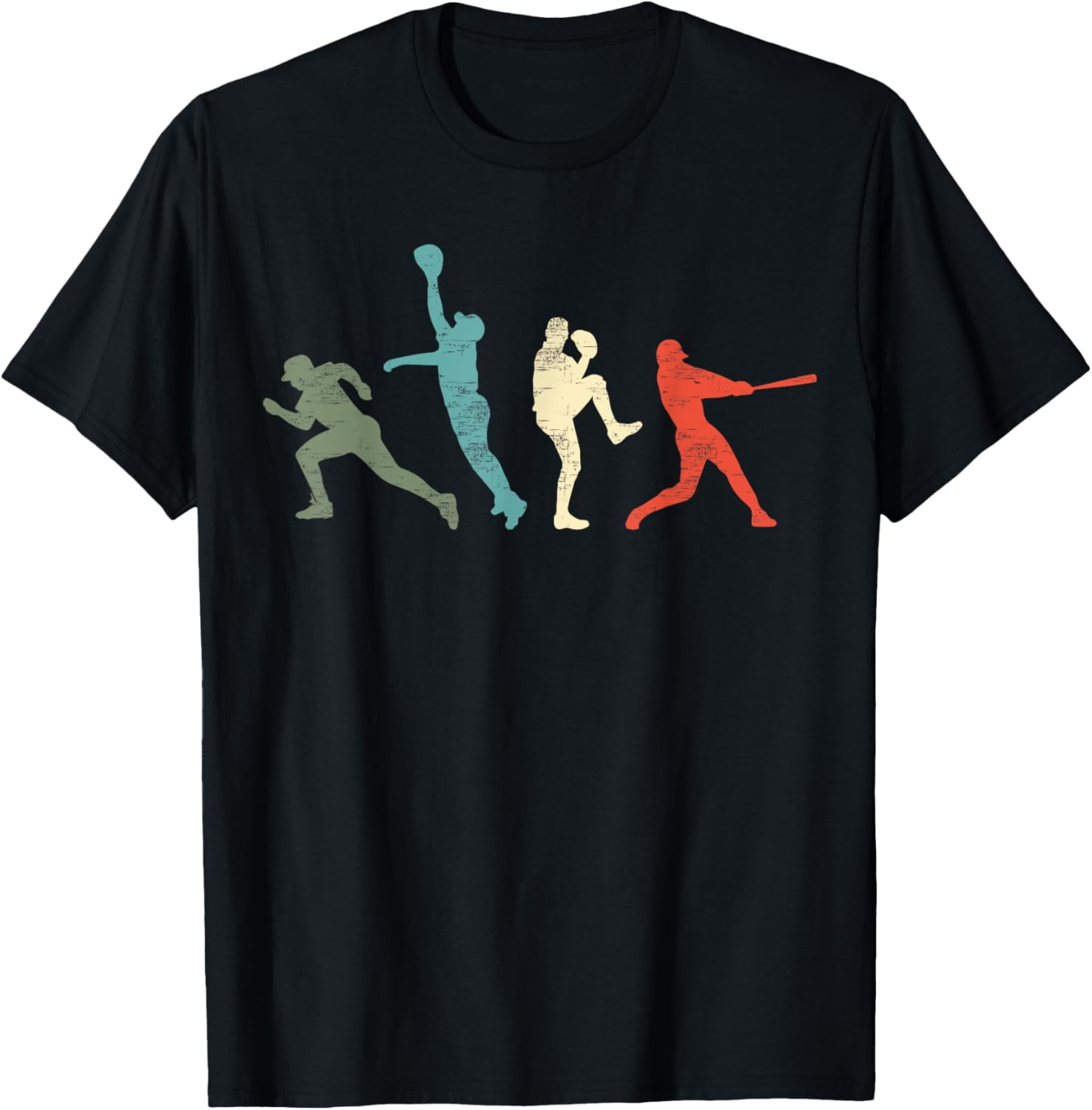 Baseball Vintage | Retro Catcher Pitcher Batter T-Shirt - Walmart.com