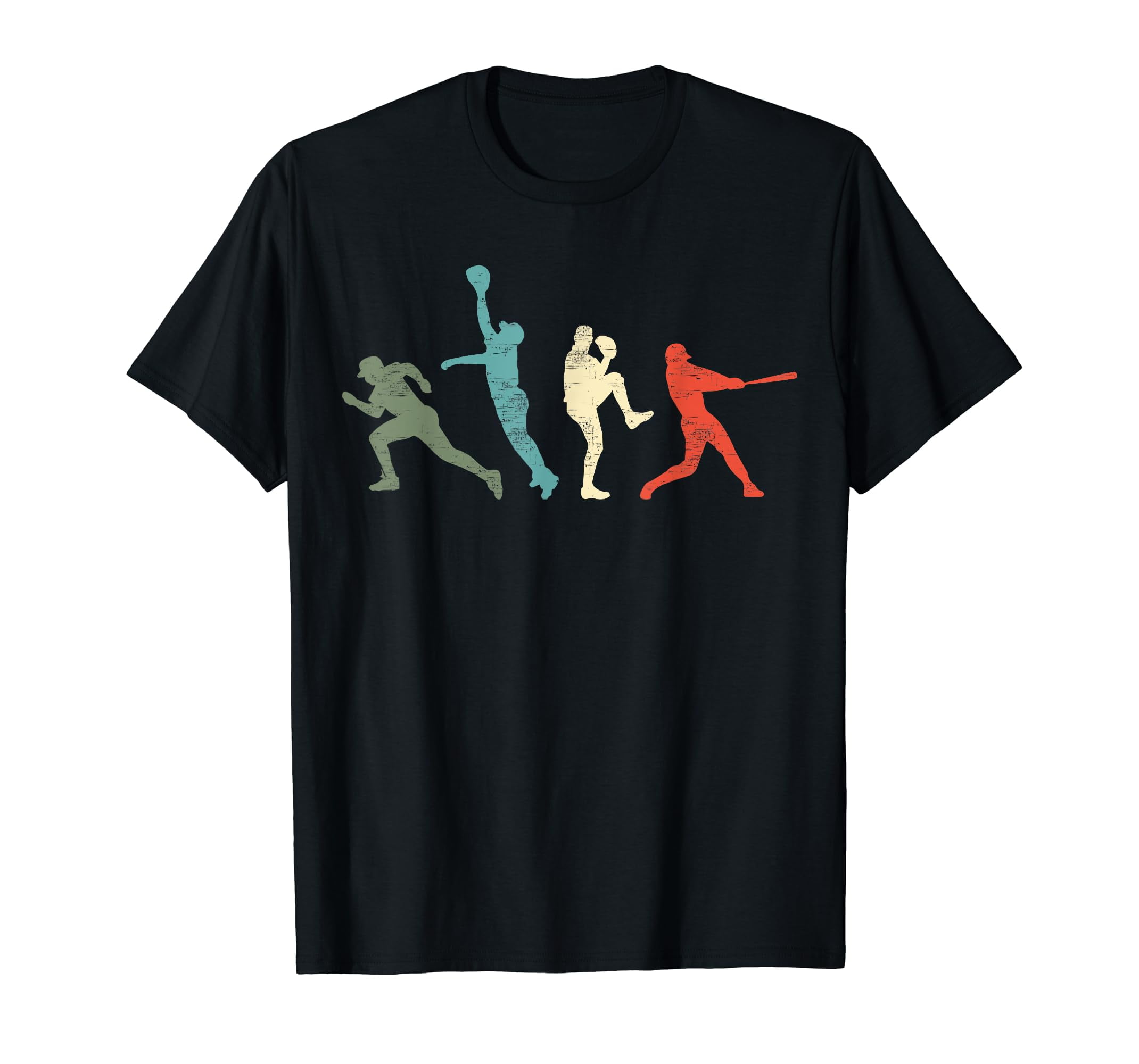 Baseball Vintage | Retro Catcher Pitcher Batter Tee T-Shirt - Walmart.com