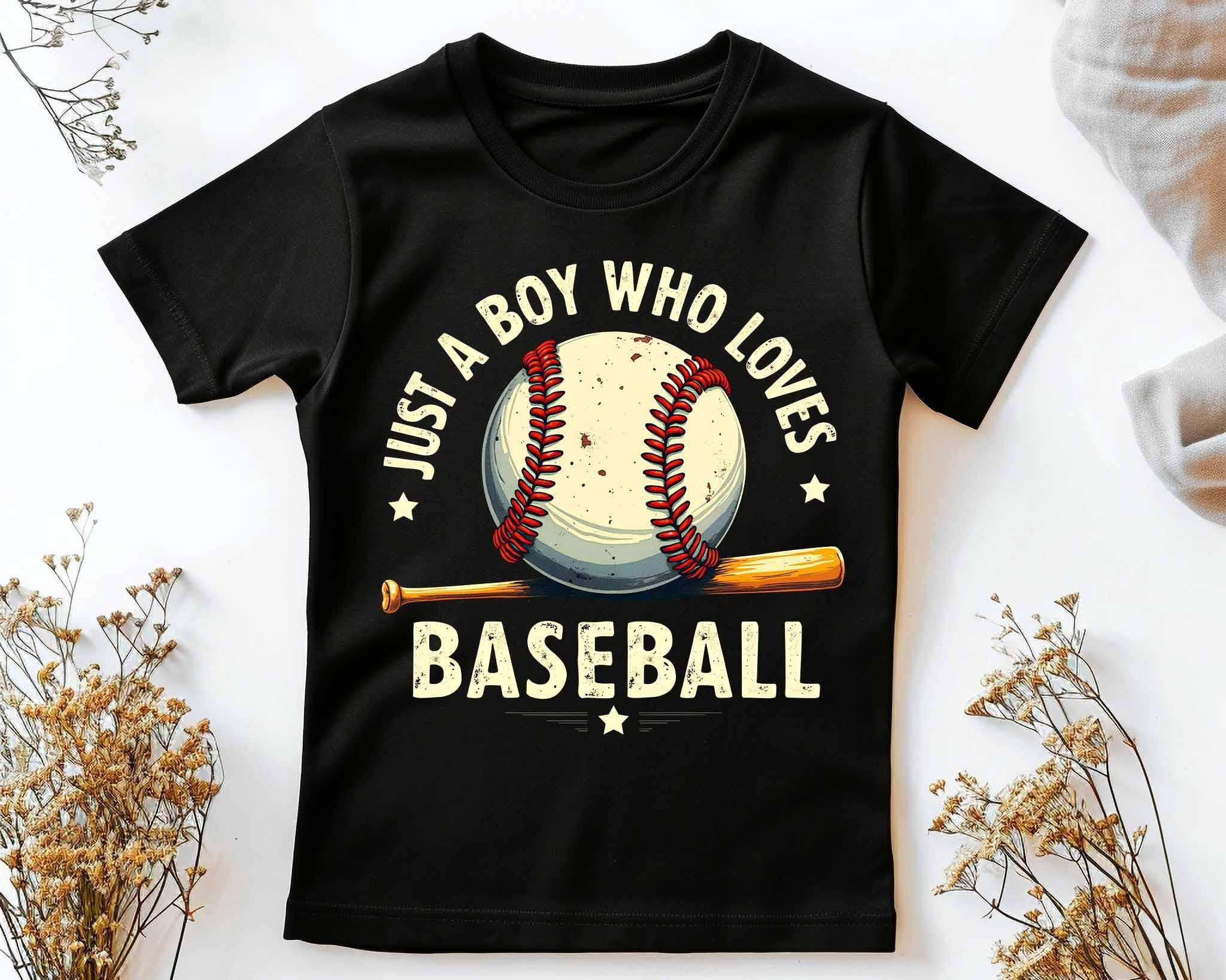 Baseball Vintage T-Shirt 100% Cotton, A Boy who loves Baseball T-Shirt ...