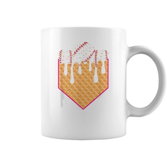 Baseball Waffle Cone Home Plate With Ice Cream Drip Coffee Mugs ...