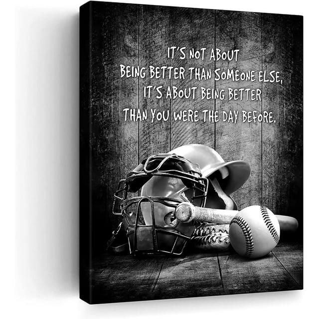 Baseball Wall Art Black and White Motivational Baseball Pictures for ...