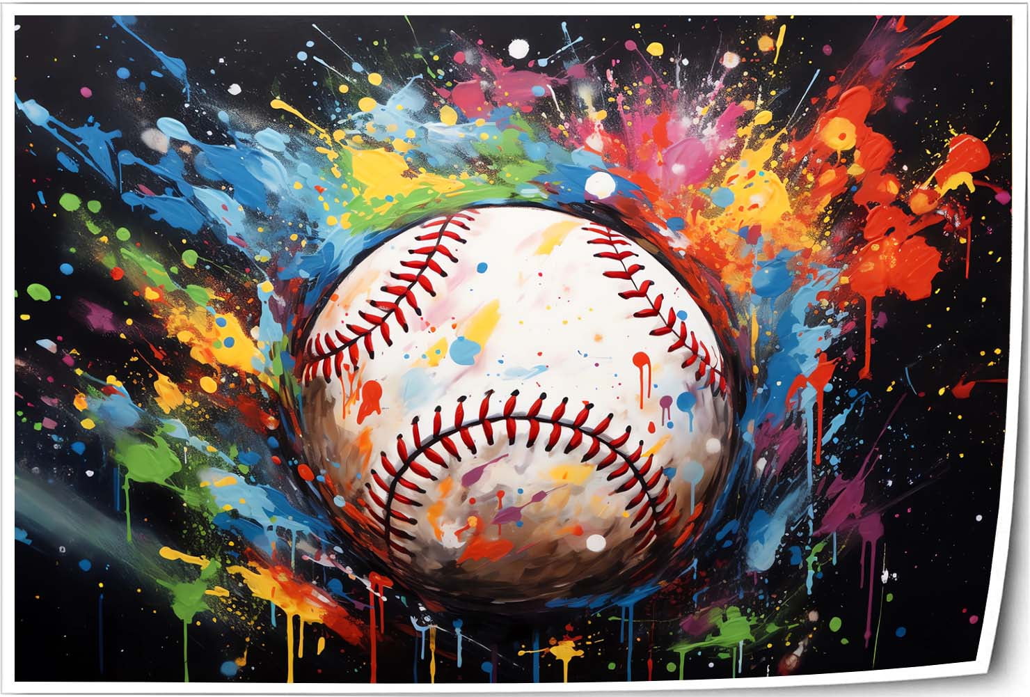 Baseball Wall Art Colorful Sport Poster Nature Poster Decoration Print ...