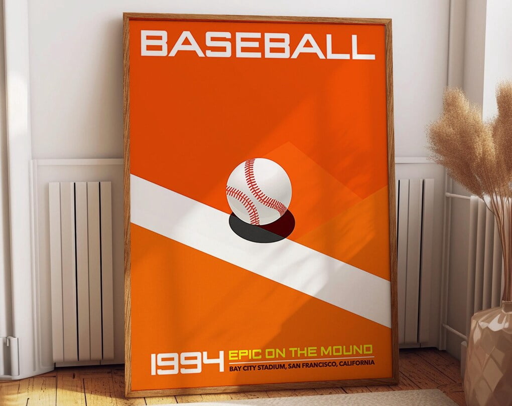Baseball Wall Art - Retro Baseball Game Sports Memorabilia Wall Decor ...