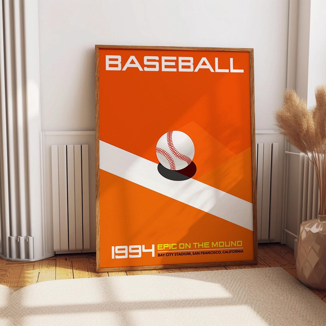 Baseball Wall Art - Retro Baseball Game Sports Memorabilia Wall Decor ...