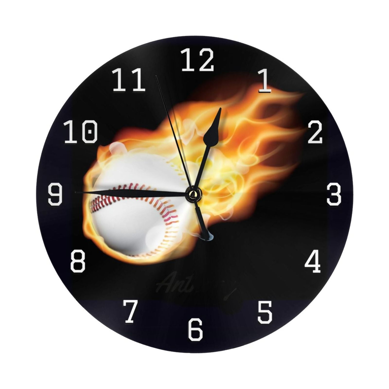 Baseball Wall Clock - 10 Inch Silent Non-Ticking Wall Clocks -Country ...