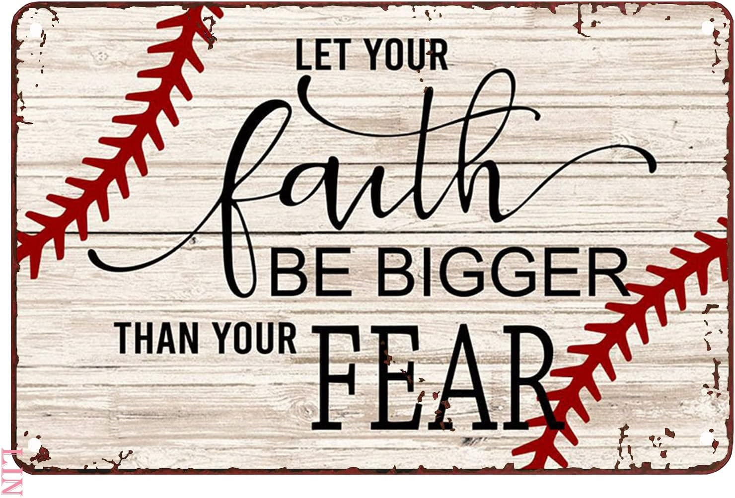 Baseball Wall Decals Baseball Wall Art Prints Faith Bigger Than Fear ...