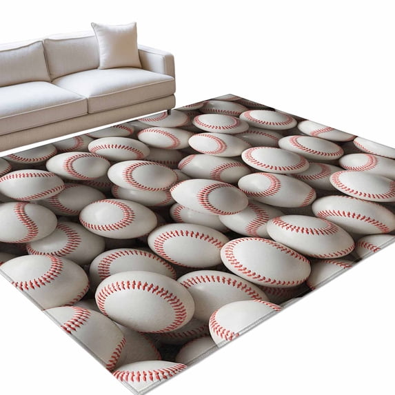 Baseball Washable Rug 2.7x5 Area Rug for Living Room Bedroom Non Slip ...