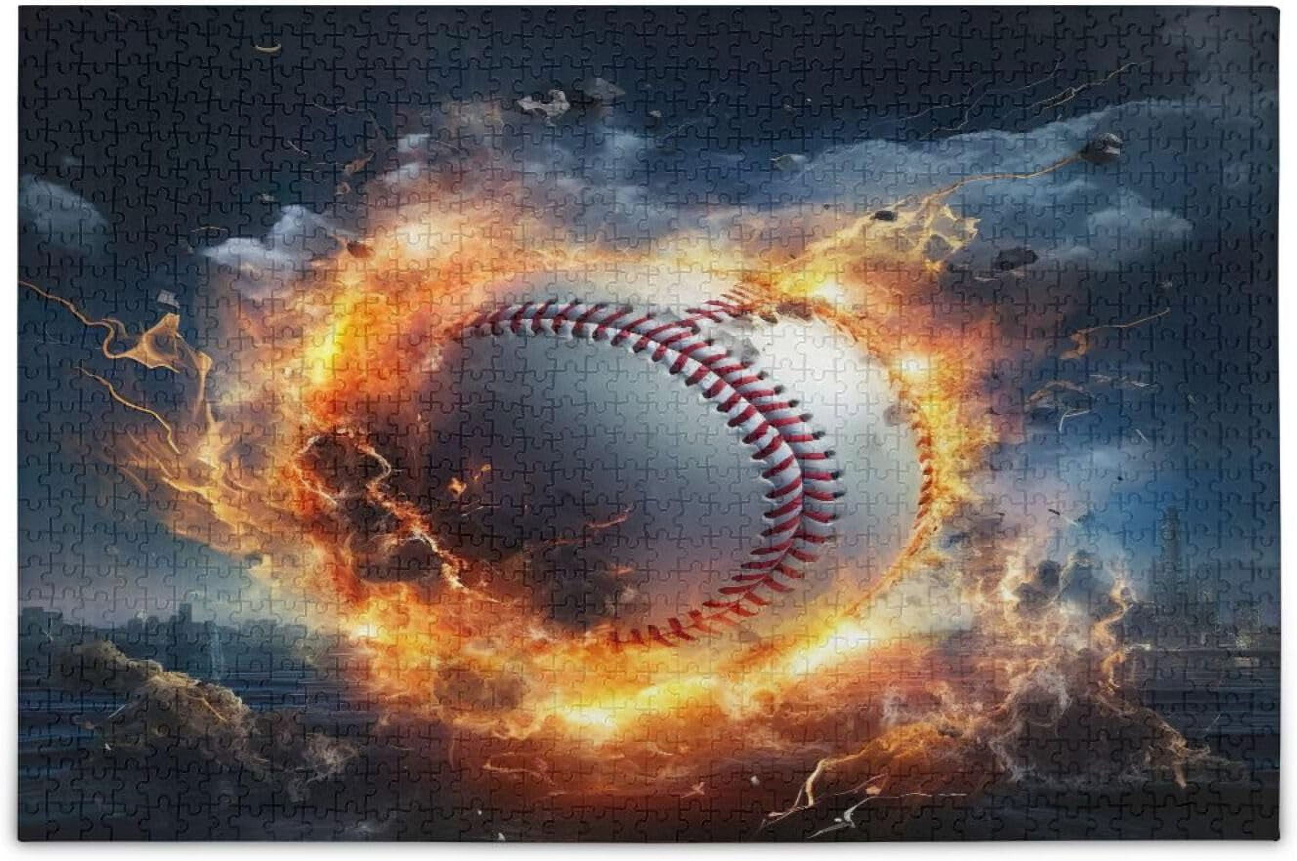 Baseball Water Fire 500 Piece Large Jigsaw Puzzle for Adults - Game ...