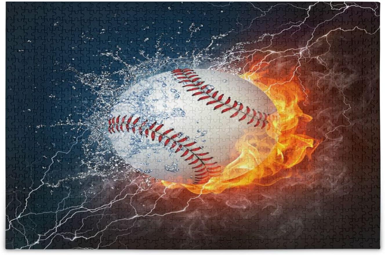 Baseball Water Fire Jigsaw Puzzles for Adults 1000 Pieces Fun ...