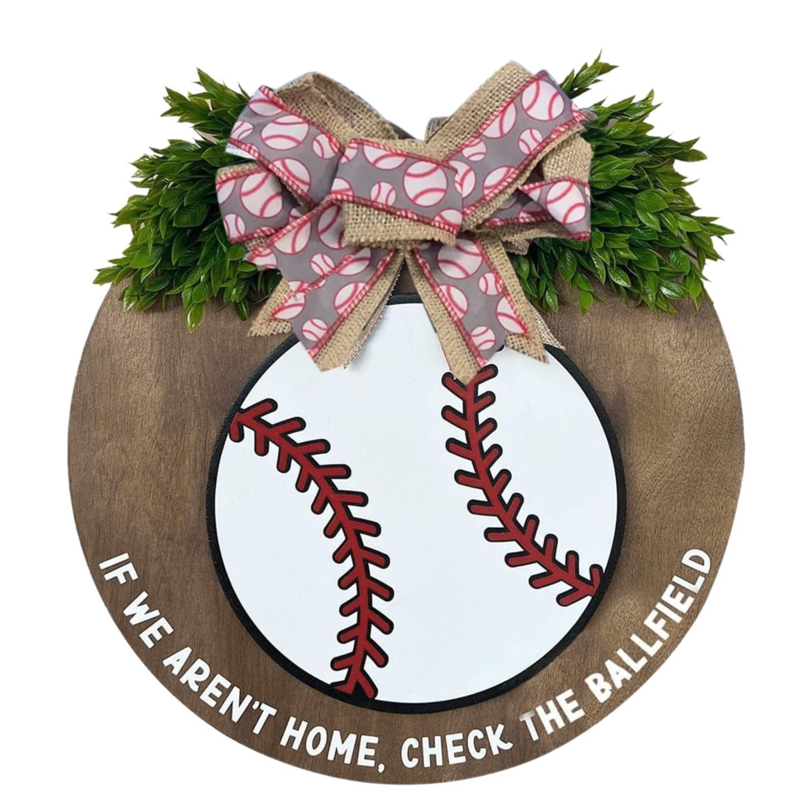 Baseball Welcome Signs Summer Spring Door WreathNew Creative Round ...