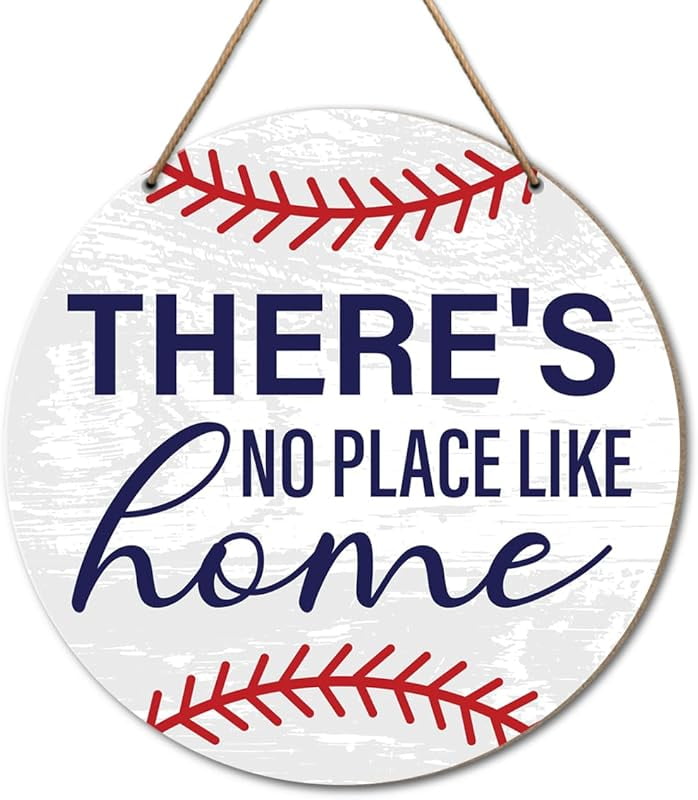 Baseball Welcome Wooden Door Sign Is The Front Door Of The Boy's Room ...